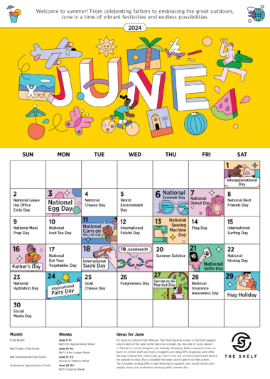 June 2024 Social Media Calendar • The Shelf Influencer Marketing